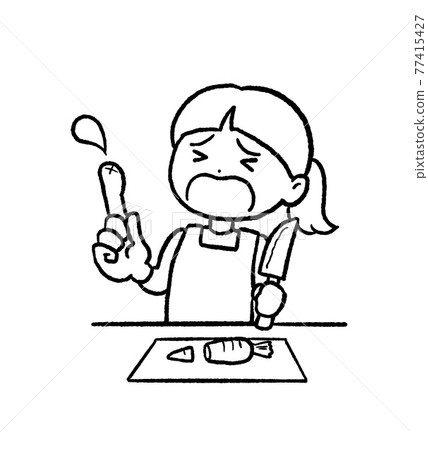 Line drawing illustration of an injured woman - Stock Illustration ...