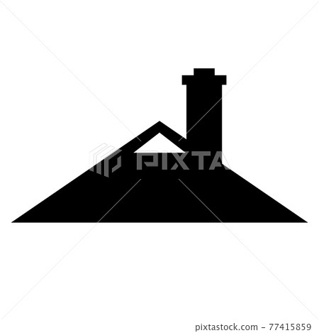 smokestack on roof icon on white background.... - Stock Illustration ...
