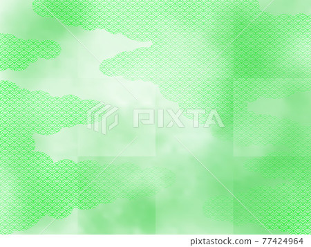 Japanese pattern background green vector material - Stock Illustration ...