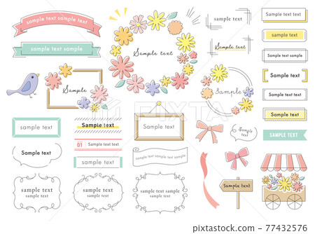 Heading design materials such as flower... - Stock Illustration ...