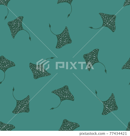 Random stingray seamless pattern in hand drawn... - Stock Illustration ...