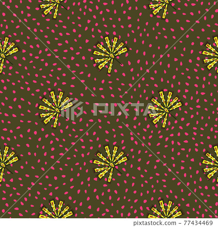 Seamless patten with hand drawn yellow... - Stock Illustration ...