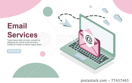 Web page design template. Email service... - Stock Illustration ...