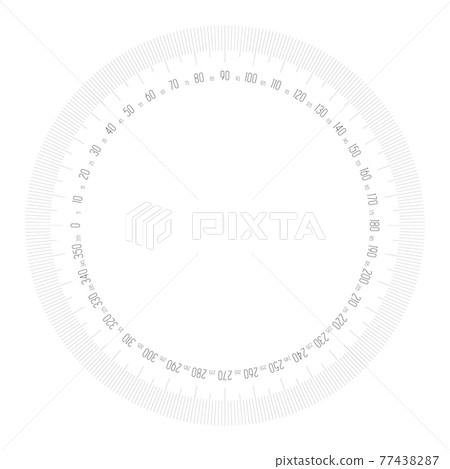 Full 360 degrees protractor measuring instrument - Stock Illustration ...