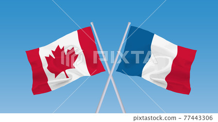Canadian and French flags - Stock Illustration [77443306] - PIXTA