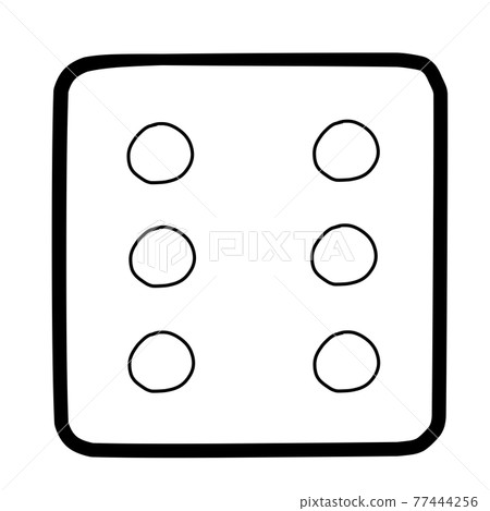 Line drawing of the 6th roll of the dice - Stock Illustration [77444256 ...