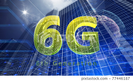 6G Smart City Network Technology Communication... - Stock Illustration ...