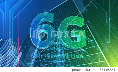 6G Smart City Network Technology Communication... - Stock Illustration ...