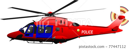 Police Helicopter. Vector 3d - Stock Illustration [77447112] - PIXTA