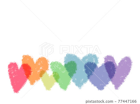 7-color heart hand-painted illustration - Stock Illustration [77447166 ...