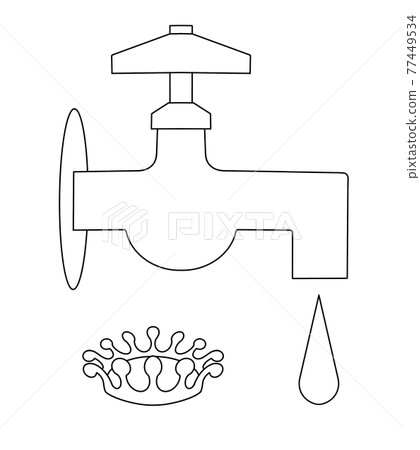 Faucet line drawing - Stock Illustration [77449534] - PIXTA