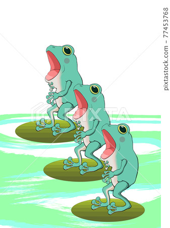 I'm Australian green tree frog singing a song... - Stock Illustration ...