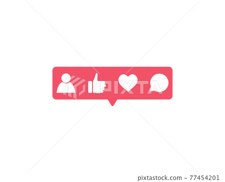 Like, follow, comment icon on white background.... - Stock Illustration ...
