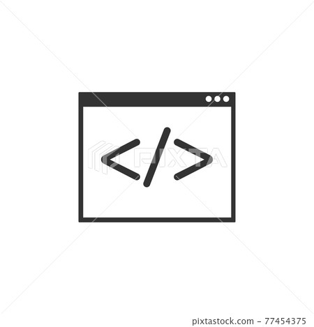 Code, web icon. Vector illustration, flat design. - Stock Illustration ...