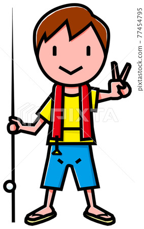 Children wearing life jackets for safety - Stock Illustration [77454795 ...