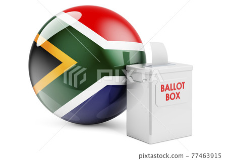 Ballot box with South African flag. Election in... - Stock Illustration ...