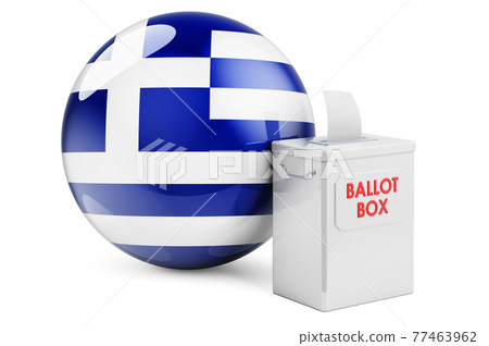 Ballot box with Greek flag. Election in Greece.... - Stock Illustration ...