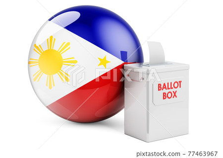 Ballot box with Filipino flag. Election in... - Stock Illustration ...