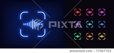 Neon voice identify icon. Glowing neon voice... - Stock Illustration ...