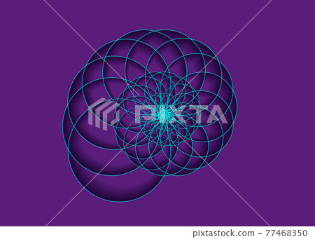 Snail spiral logo. Sea shell of blue circles.... - Stock Illustration ...