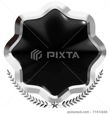 Frame jagged octagon laurel gold emblem... - Stock Illustration ...