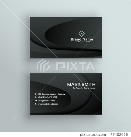vector dark business card design - Stock Illustration [77482026] - PIXTA