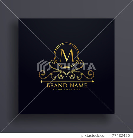premium letter M logo concept design with... - Stock Illustration ...