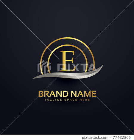 premium letter E logo design golden template - Stock Illustration ...