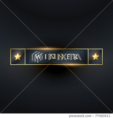 winner label or sticker design in dark color - Stock Illustration ...