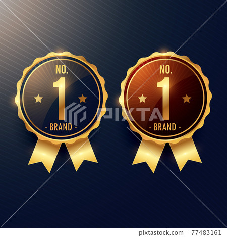 no. 1 brand golden label and badge in two colors - Stock Illustration ...