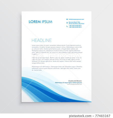 creative blue wavy shape letterhead design - Stock Illustration ...