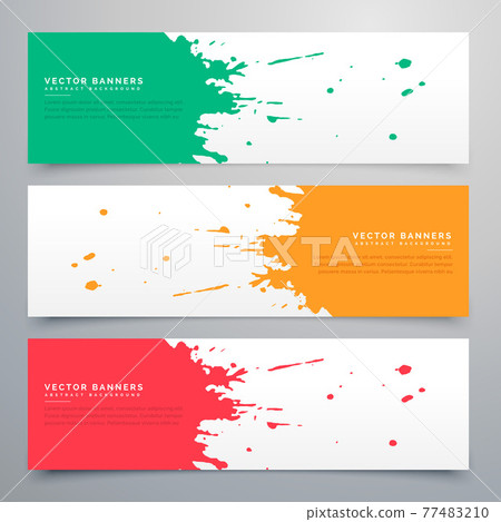 abstract ink splatter banners set background - Stock Illustration ...