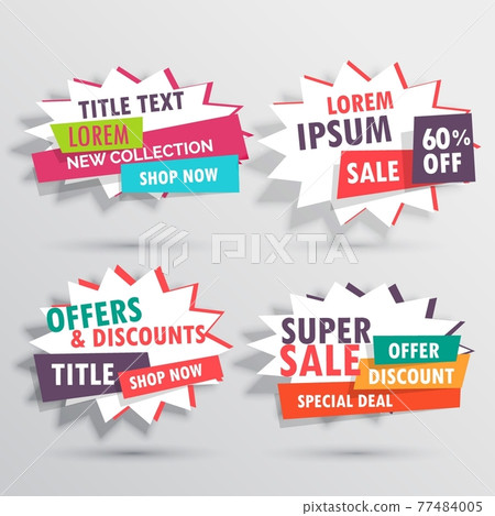 amazing sales banners collection with details - Stock Illustration ...