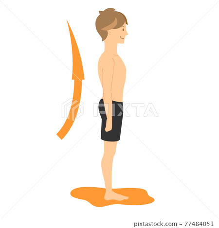 Sideways man standing in good posture - Stock Illustration [77484051 ...