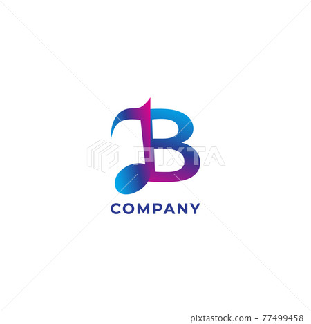 Letter B Alphabet Music Logo Design. Initial... - Stock Illustration ...
