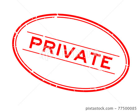 Grunge red private word oval rubber seal stamp... - Stock Illustration ...
