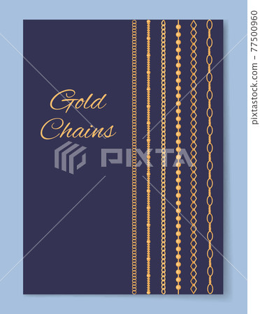 Luxurious Expensive Gold Chains Promotional Poster - Stock Illustration ...