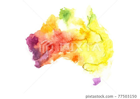 Watercolor map of Australia. Watercolour... - Stock Illustration ...