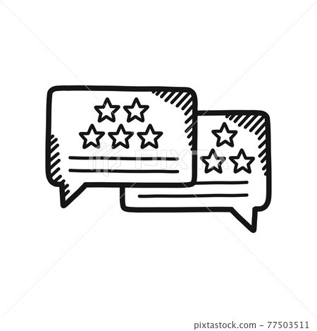 customer reviews doodle icon, vector color line... - Stock Illustration ...