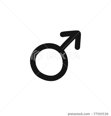 male symbol doodle icon, vector line illustration - Stock Illustration ...