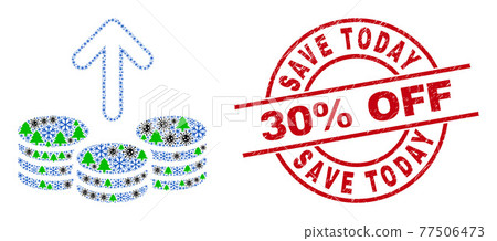 Save Today 30% Off Grunge Seal and Spend Coins... - Stock Illustration ...
