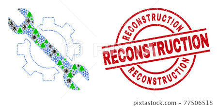 Reconstruction Grunge Tag and Options Tools... - Stock Illustration ...