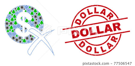 Dollar Distress Badge and Forbidden Dollar... - Stock Illustration ...