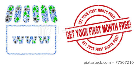Get Your First Month Free! Grunge Seal Stamp... - Stock Illustration ...