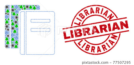 Librarian Textured Watermark and Books Mosaic... - Stock Illustration ...
