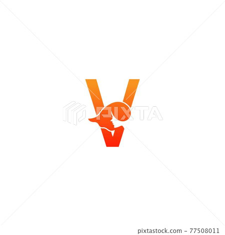Letter V with woman face logo icon design vector - Stock Illustration ...