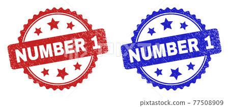 NUMBER 1 Rosette Watermarks Using Rubber Texture - Stock Illustration ...