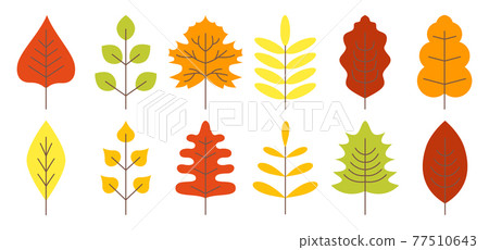 Flat vector leaves for scrapbooking and notebook - Stock Illustration ...