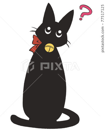 Black cat doubt - Stock Illustration [77517125] - PIXTA