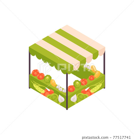 Market Stall Isometric Icon - Stock Illustration [77517741] - PIXTA